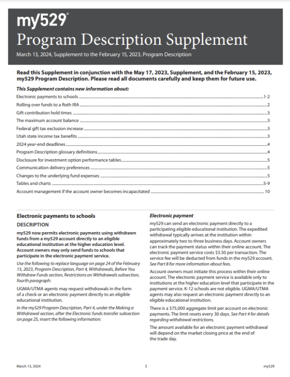 my529 updates features to the plan - my529