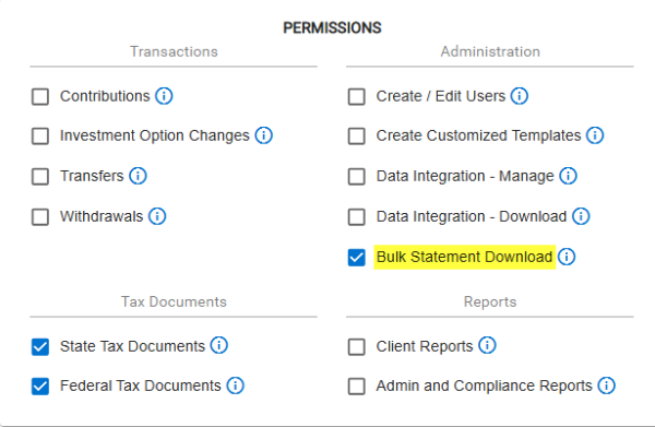 Bulk statement feature expanded for additional users at the firm - my529